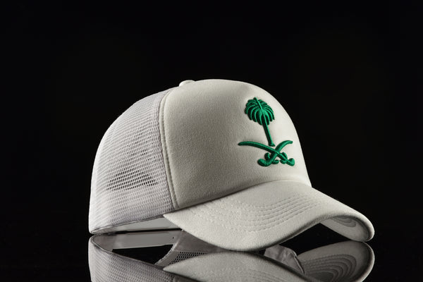 Emblem of Saudi Arabia (White) - QUEUECAPS