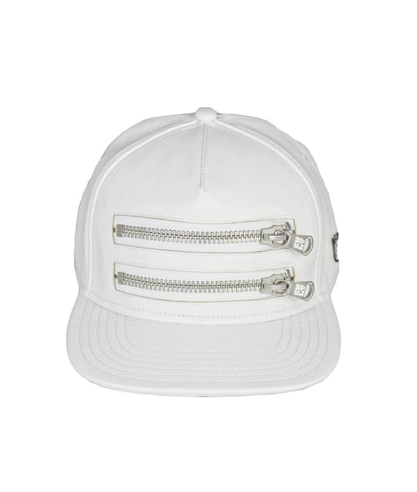 FAUX LEATHER ZIPPER CAP - QUEUECAPS